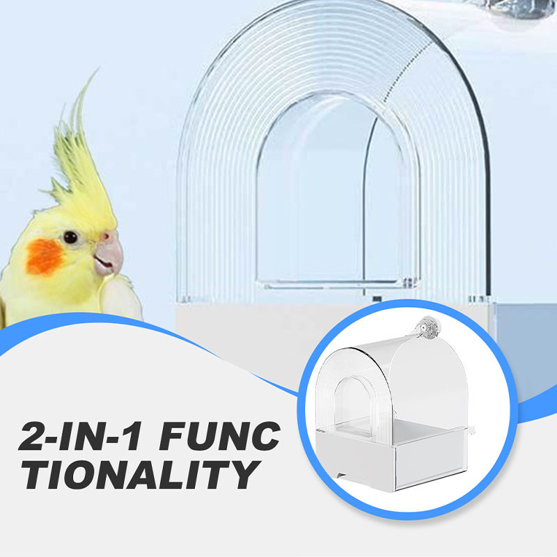 Twee-in-één bak voor het baden en voeren van papegaaien – copentag